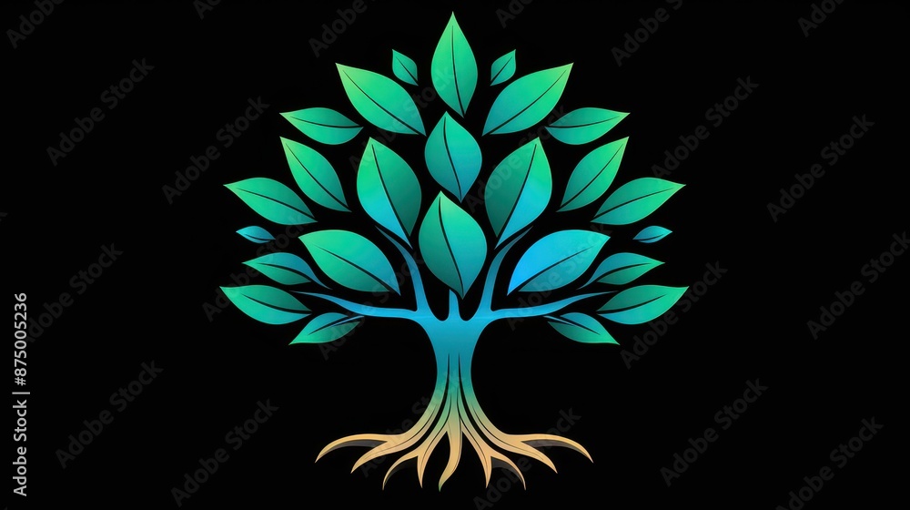 Unique and modern tree logo design with vibrant abstract elements and ...