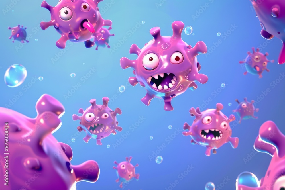 Virus. Computer virus, allergy bacteria, medical healthcare ...