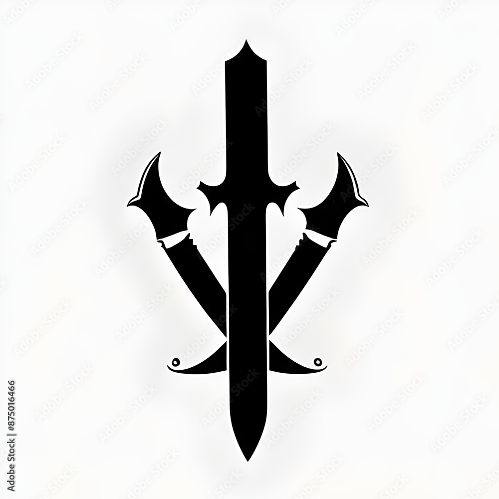 a simple vector image of sword, sabre, logo, Blade, Weapon, Icon ...