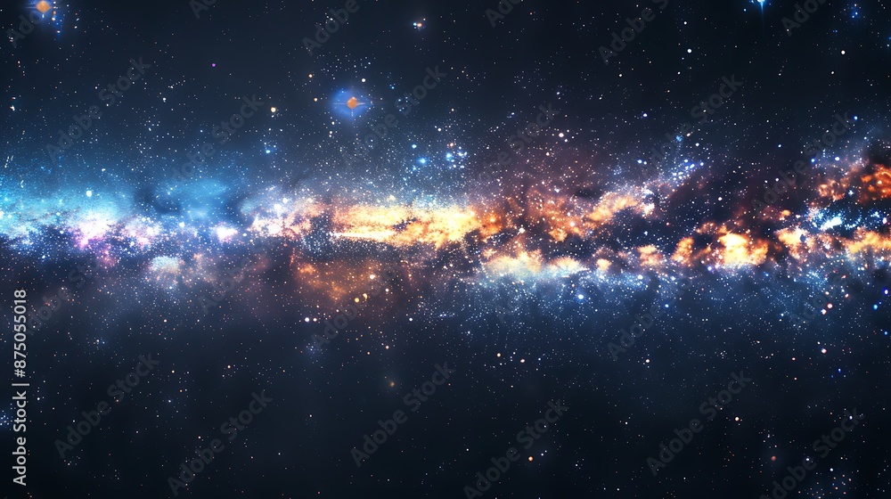 Milky Way galaxy with stars shining brightly, providing a cosmic and ...