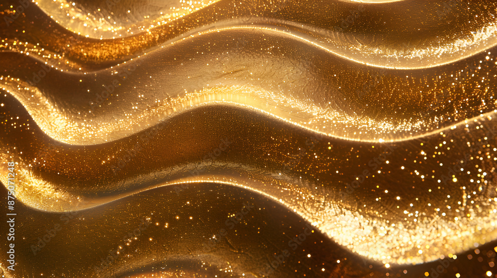Ornate gold wave texture with both smooth and rough areas,Abstract ...