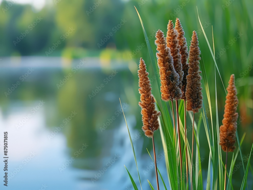 Native wetland plants like cattails, pickerelweed, and swamp milkweed ...