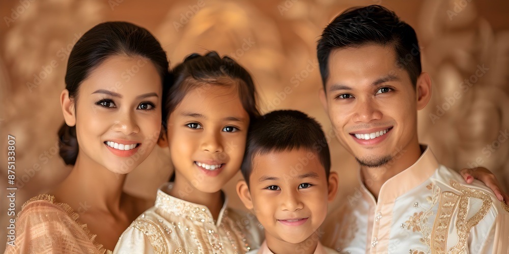 Fotografia do Stock: Joyful Filipino family in traditional Barong ...