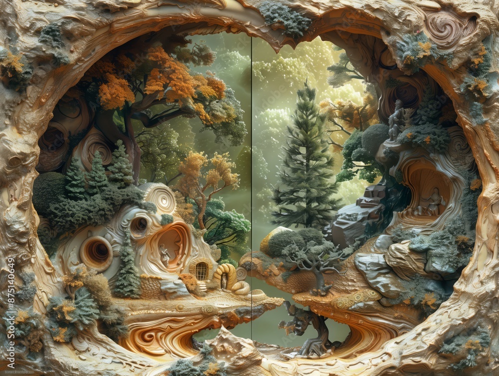 The Mirror of Reality A grand mirror reflecting the dichotomy of ...