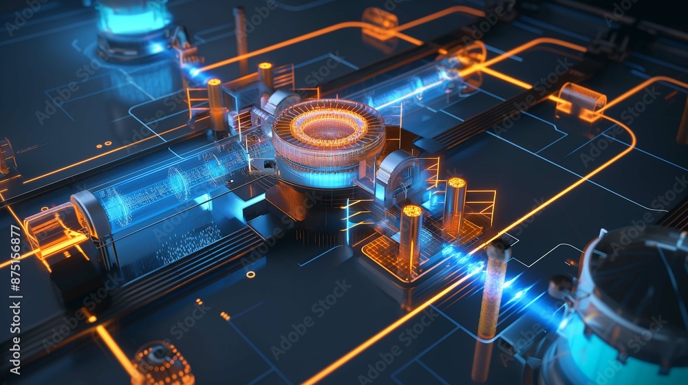 Fusion Energy Diagram: A 3D diagram showing the complete fusion energy ...