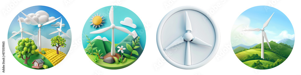 Renewable Energy clipart collection, symbol, logos, icons isolated on ...