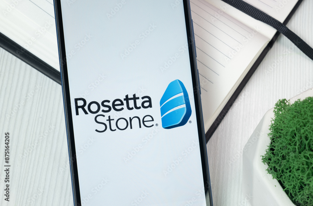 New York, USA - 30 June 2024: Rosetta Stone Logo or Icon on Phone Screen Stock Photo | Adobe Stock