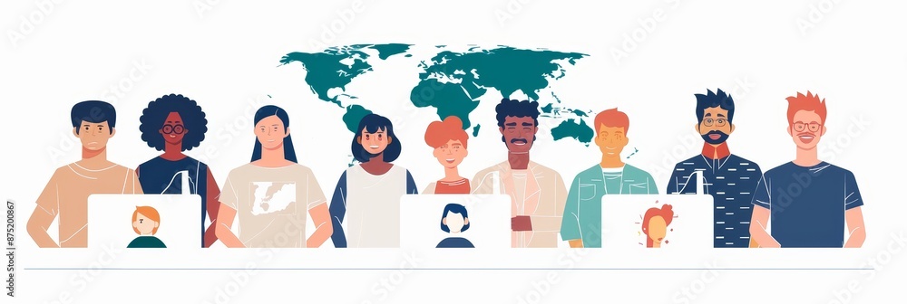 Diverse global citizens from different continents and backgrounds ...