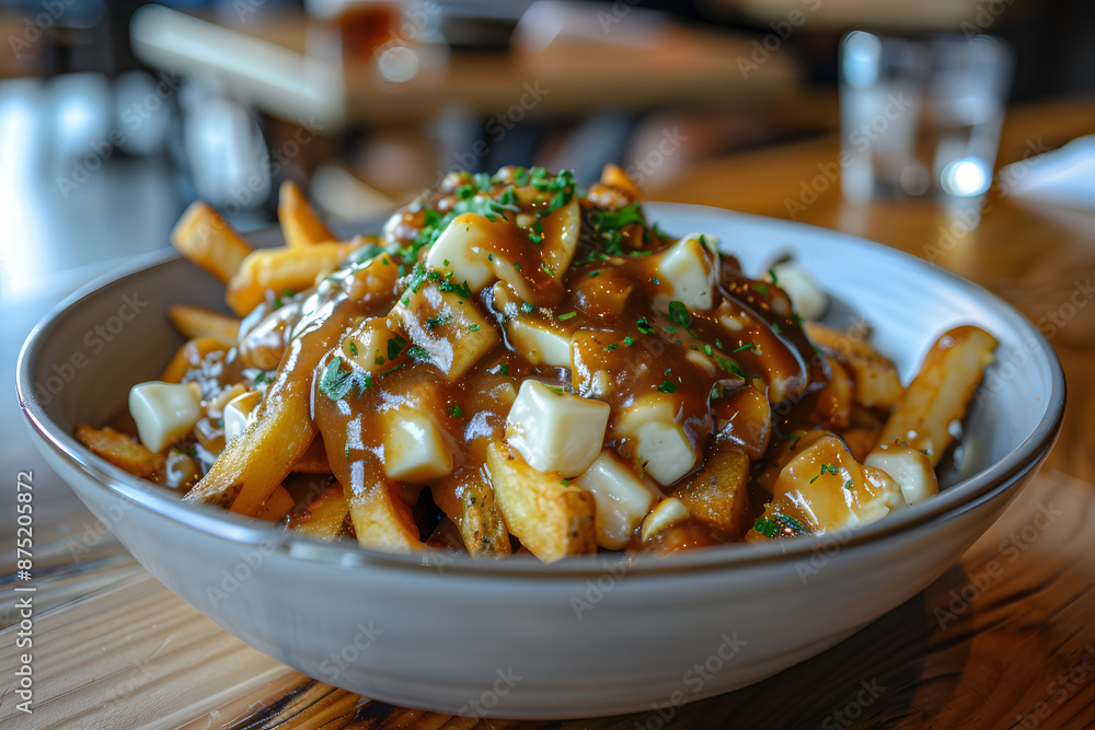 Classic Canadian Poutine: French Fries, Cheese Curds, and Gravy Stock ...