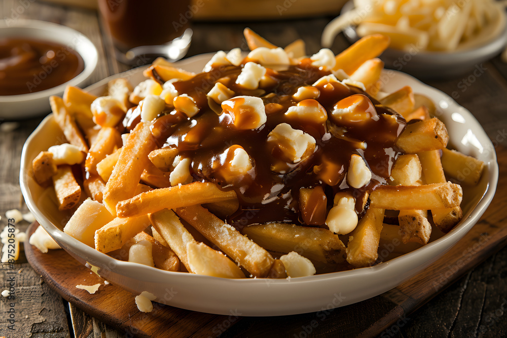 Classic Canadian Poutine: French Fries, Cheese Curds, and Gravy Stock ...