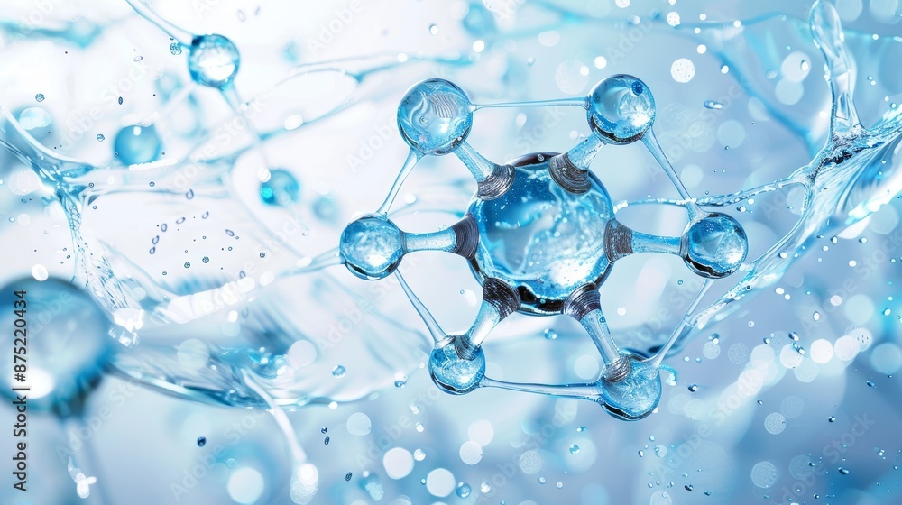 An illustration of a water molecule, showing the bonds between hydrogen ...