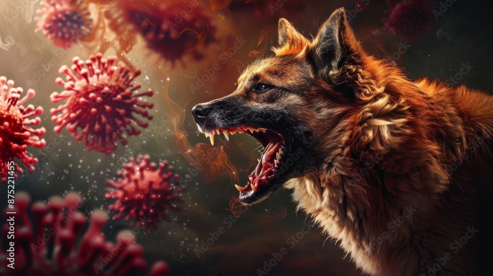 Animal rabies.World Rabies Day. a dog with rabies virus Stock Photo ...