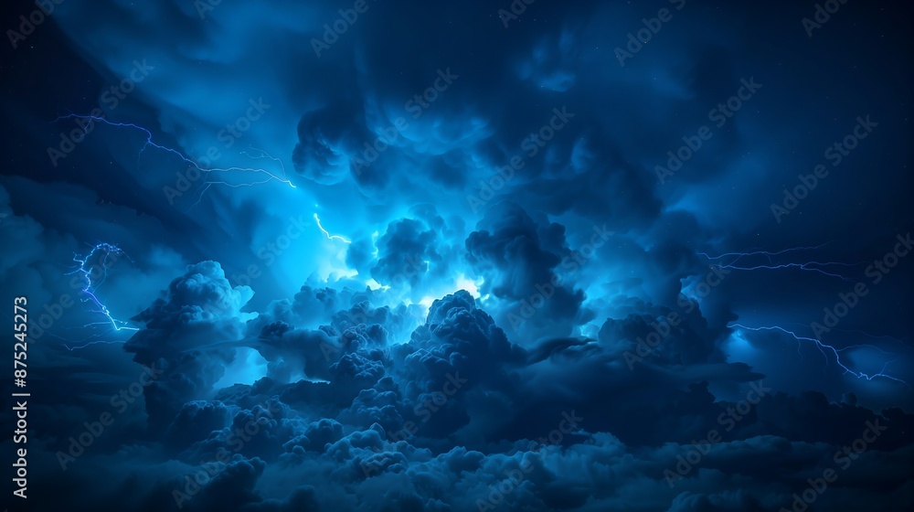 n the midst of a tempestuous night sky, a brilliant bolt of lightning ...