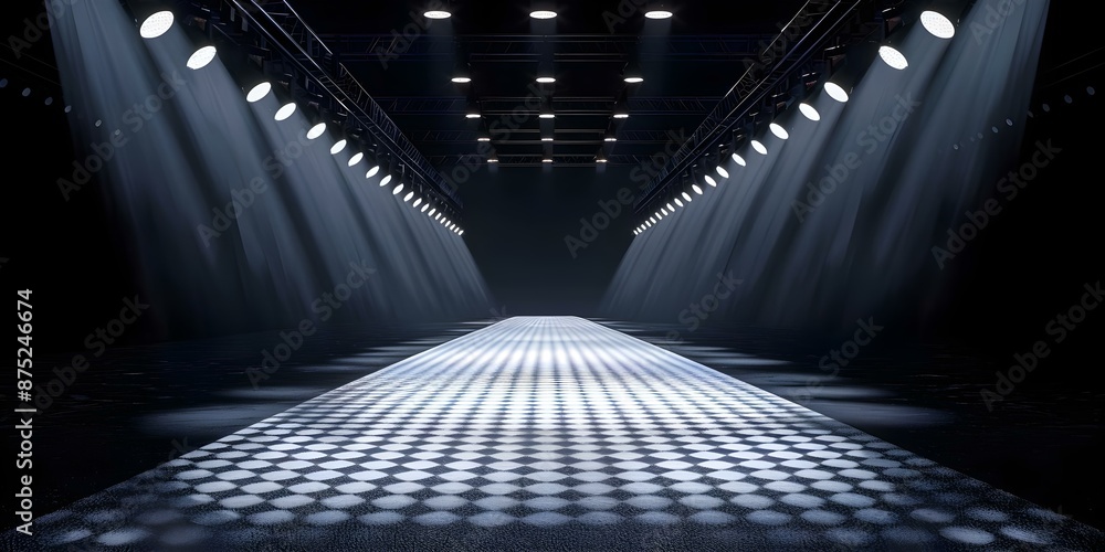 Setting the Scene Vibrant Backdrop with Runway and Spotlights for ...