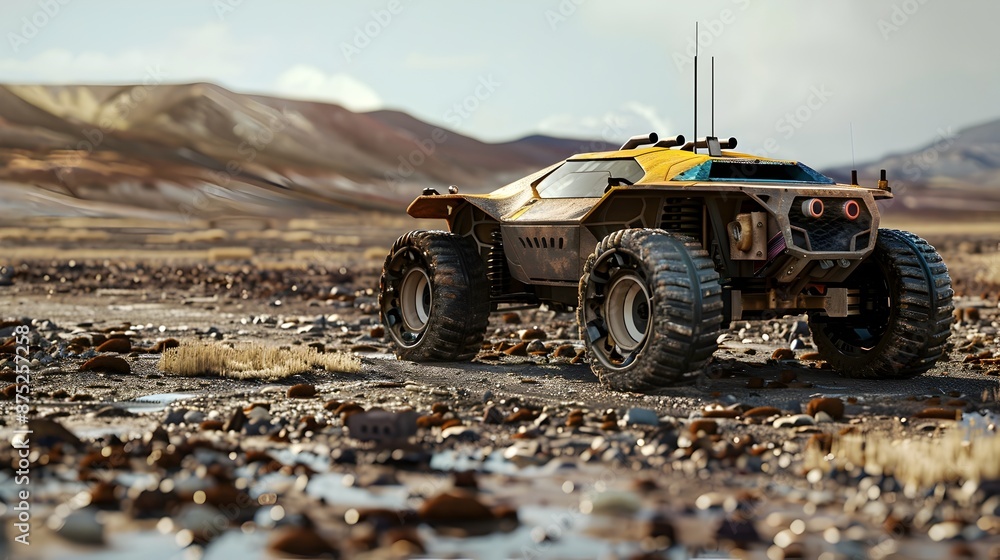 Rugged off road autonomous car with a utilitarian industrial design and ...