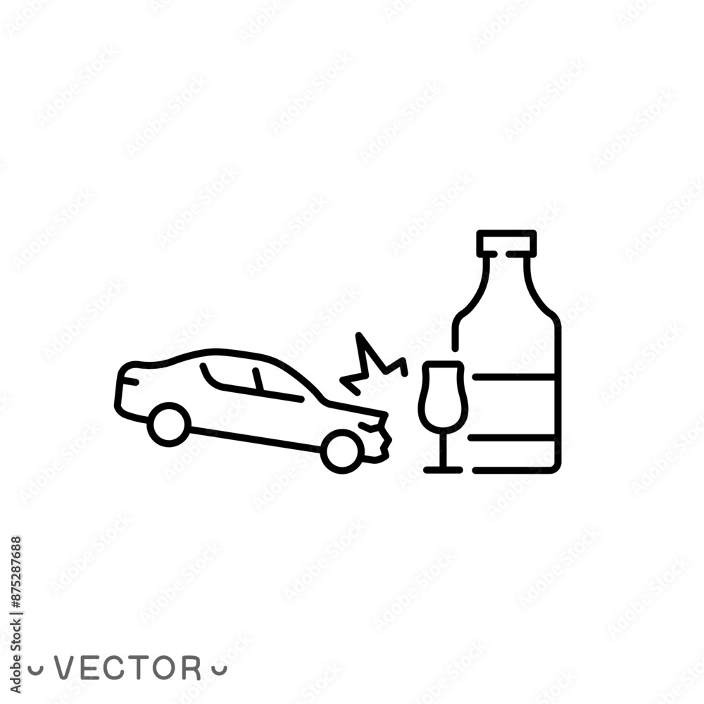 accident due to drunk driving icon, consequences of drunk driving ...