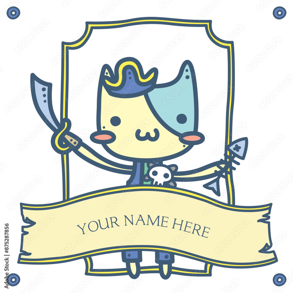 Cute fun pirate ship captain and crew member personalized poster ...