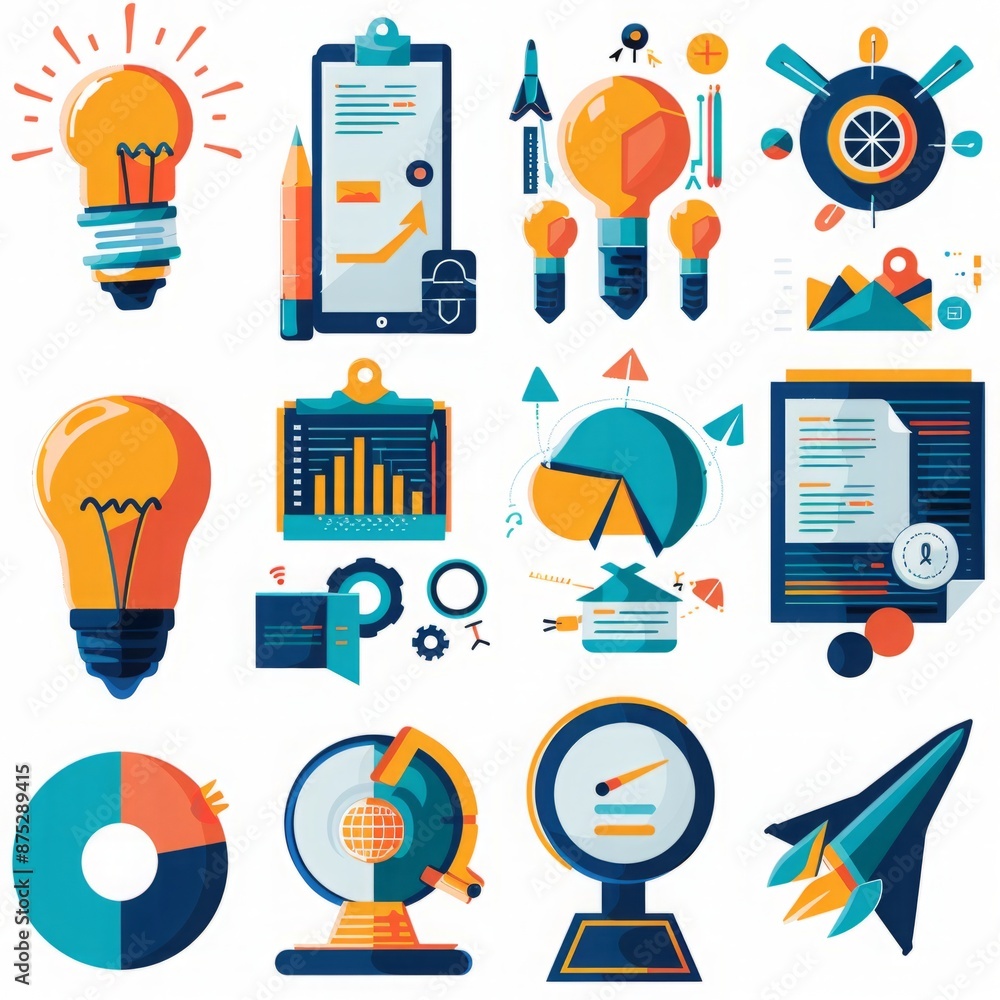 Business Evolution Suite: Icon Set Depicting the Stages of Corporate ...