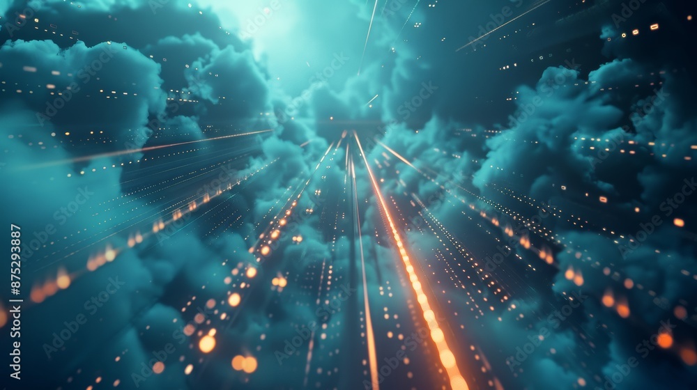 Cloud Computing Environment Showcasing Data Servers And A Virtual Cloud 7197