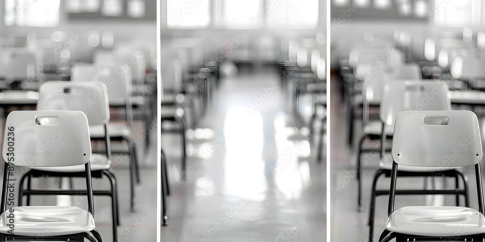 School Classroom Collage Desks, Students, and Learning Environment ...