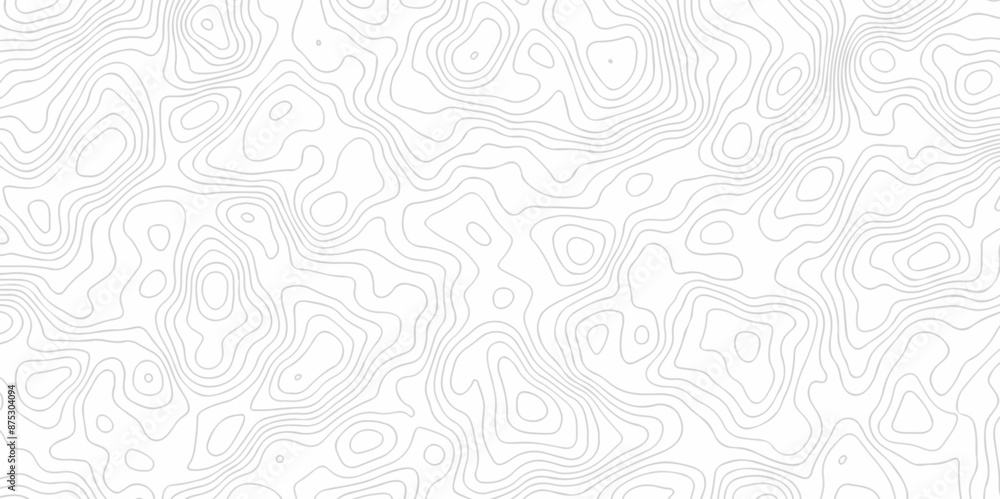 Vector white wave line geography landscape Topo contour map on white ...