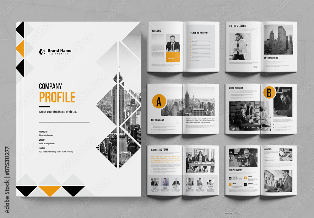 Company Profile Layout Stock Template | Adobe Stock