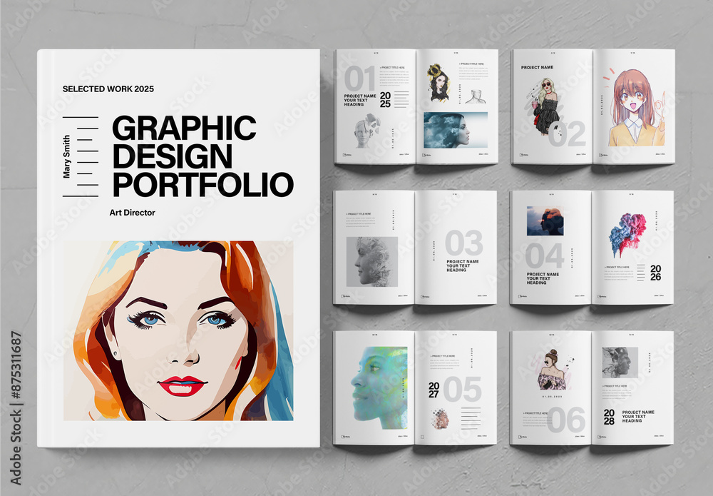 Graphic Designer Portfolio Stock Template | Adobe Stock
