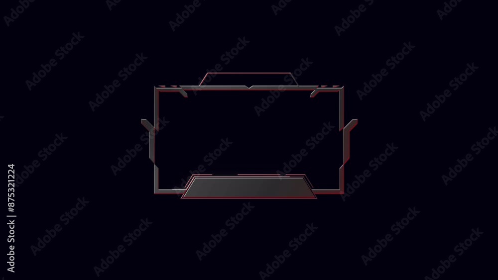 Looped light frame for game streaming video on a transparent background ...