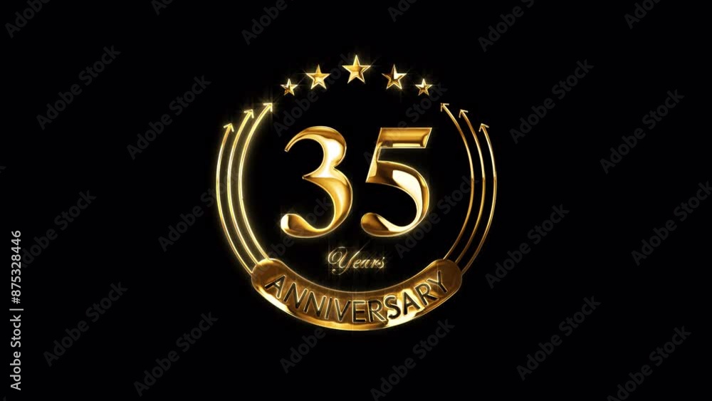Happy 35th Anniversary Celebration. Golden 35 Years Anniversary ...