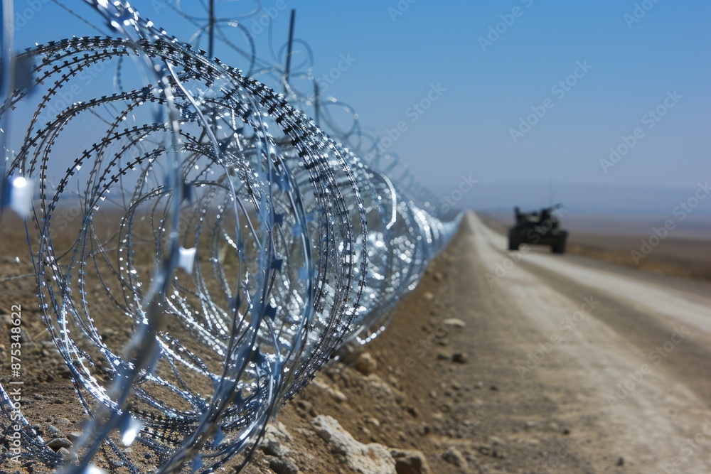 Defensive Barrier with Tank Movement Stock Photo | Adobe Stock