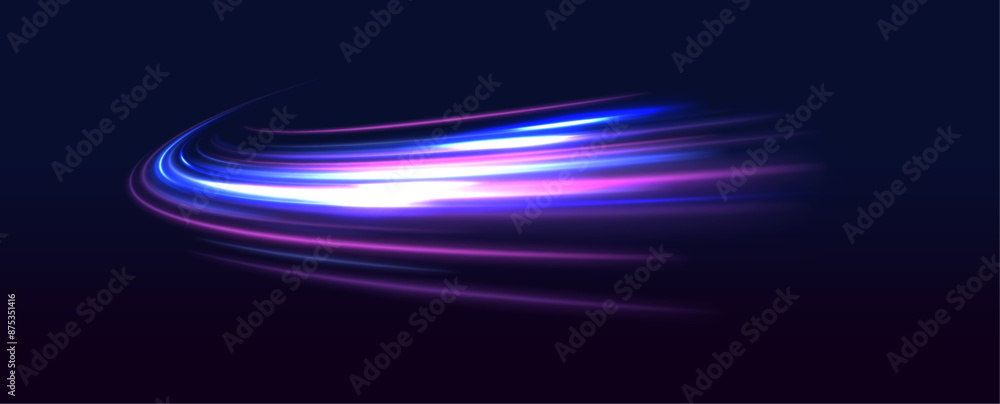 Neon color glowing lines background, high-speed light trails effect ...