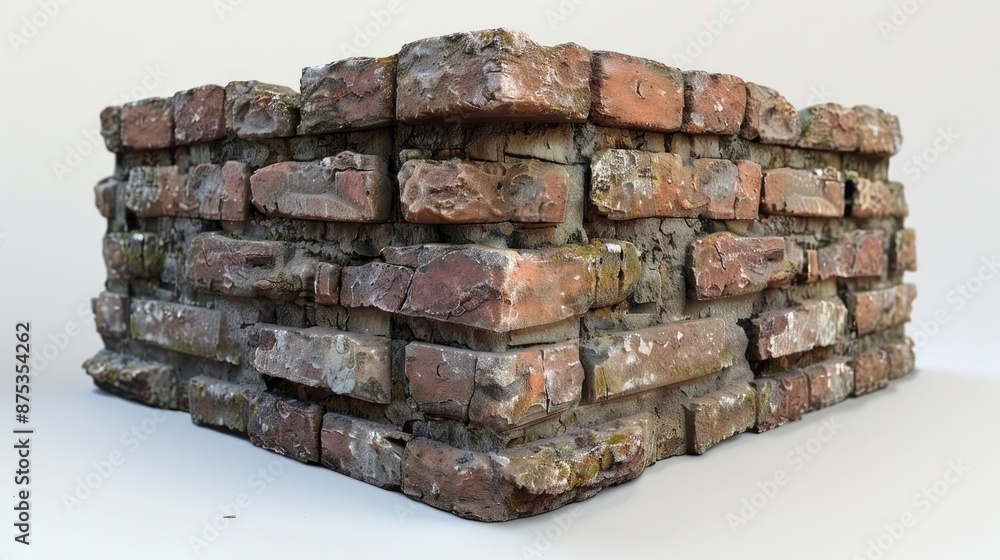 Vintage brick wall corner stone brick edge Stock Illustration | Adobe Stock