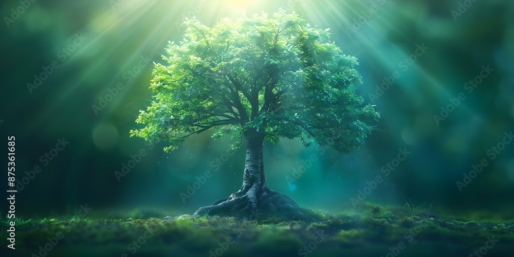 The Yggdrasil World Tree Connecting Realms Through Its Branches in ...