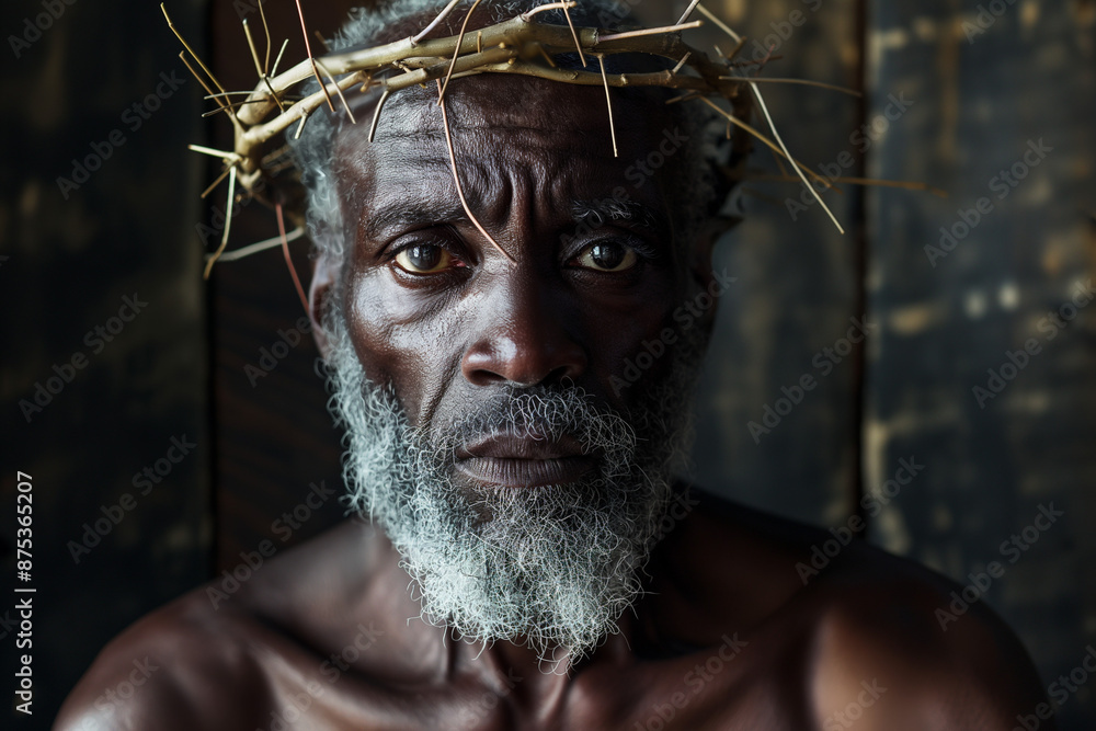 artistic representation of black-skinned jesus christ religion passion ...