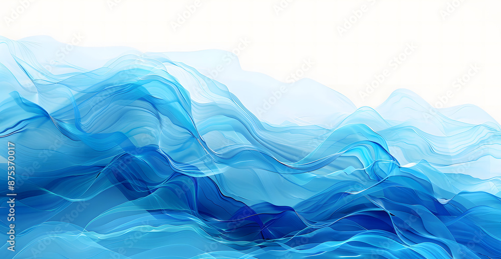 Abstract blue wave background. Stylized water flow banner design Stock ...