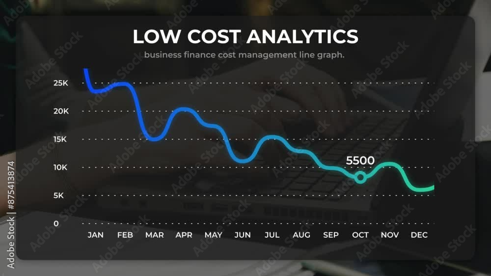 Cost reduction business finance concept. graph chart of cost reduction ...