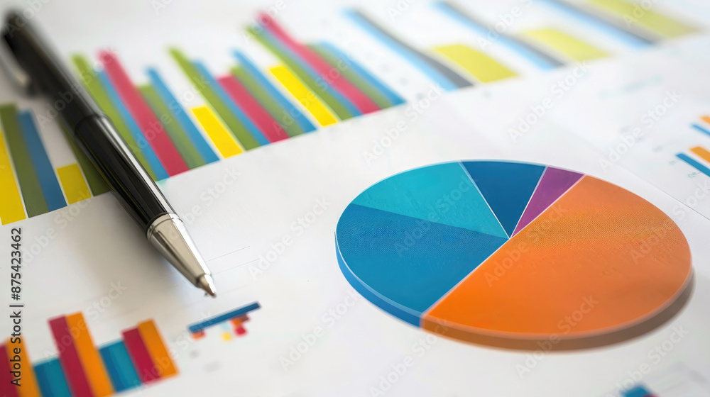 Consumer survey quality document with pie charts and bar graphs on a ...