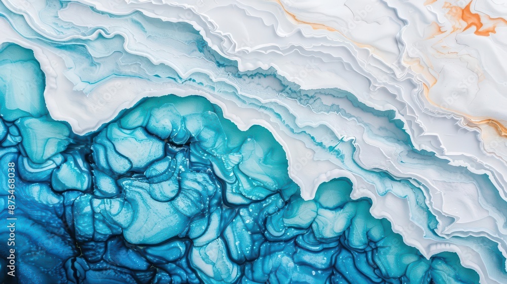 A vibrant watercolor painting of climate change, depicting melting ...