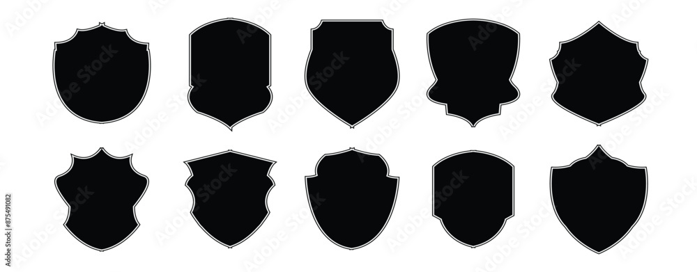Shield icon set. Shields. Protect shield security vector. Shield security vector. Collection of ...