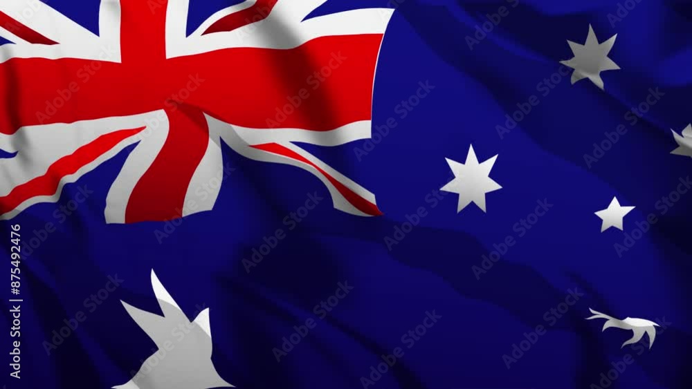 Australian Flag Animation Video, Realistic Australian Flag Animation ...