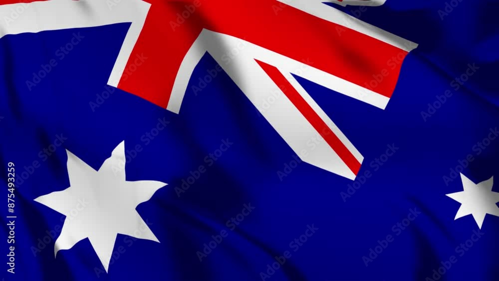 Animation National Flag Of Australia, Realistic Australian Flag ...