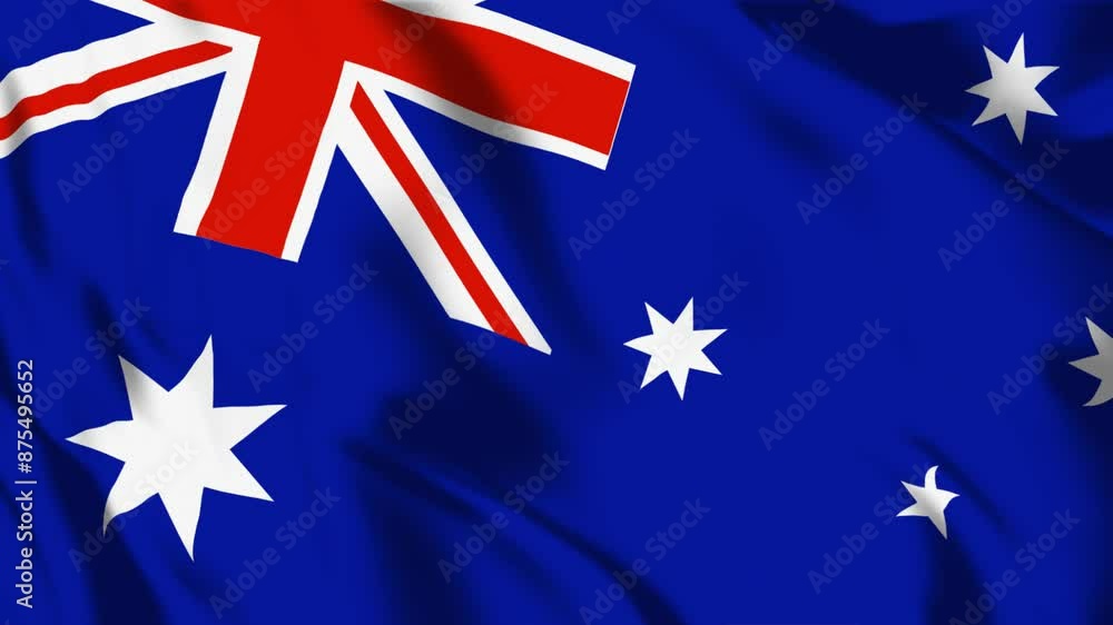 Australian Flag Looping Animation Video, Realistic Australian Flag ...