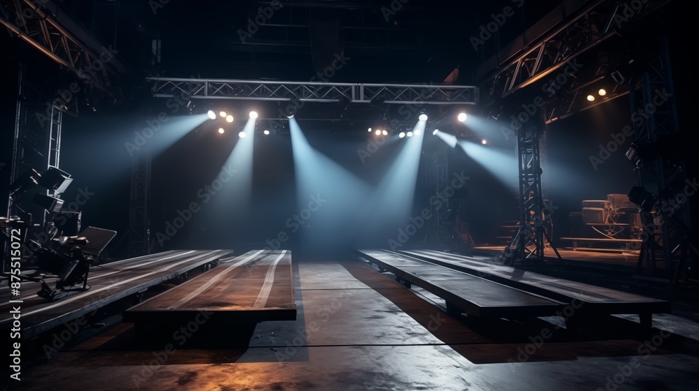 Lighting ramp with powerful spotlights for creating artificial lighting ...