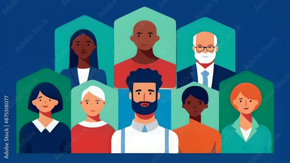 diversity and inclusion—people from different backgrounds, 4k animation ...