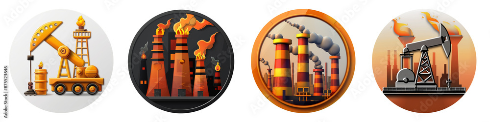 Fossil Fuels clipart collection, symbol, logos, icons isolated on ...