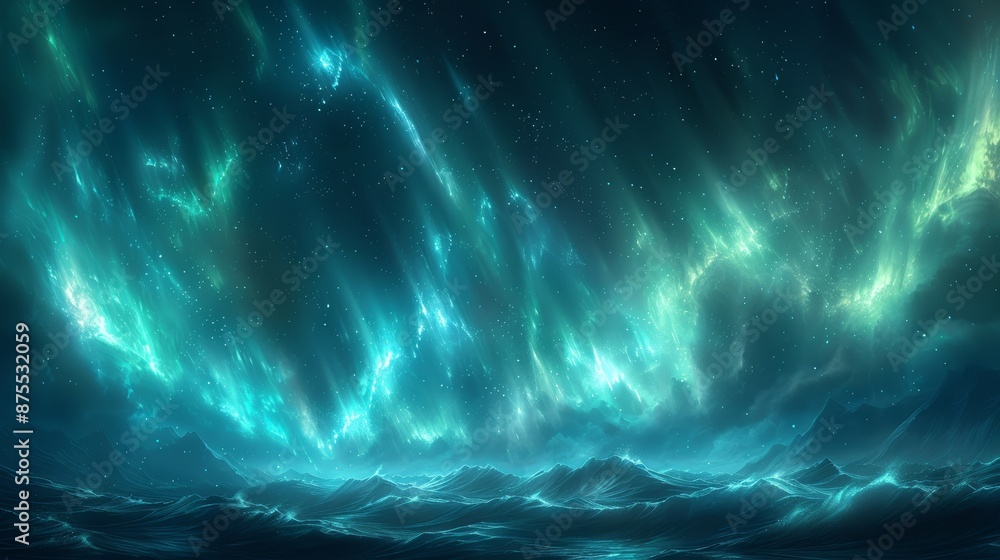 Aurora borealis and starry night sky background for RPG games ...