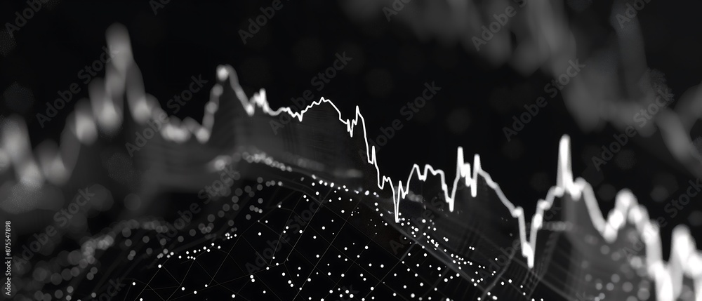Stock market curve data graph. A white simple business market exchange ...