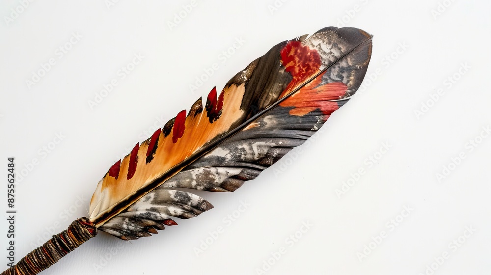 Horizontal photo of an Authentic Native American Arrow with white ...