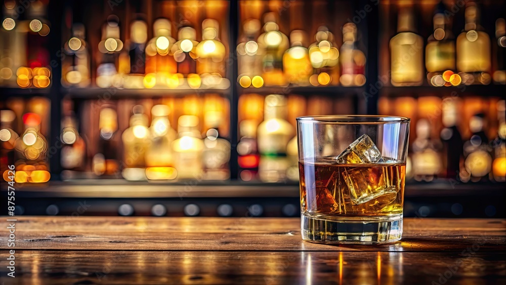 Whiskey glass on bar , whiskey, glass, bar, alcohol, drink, beverage ...