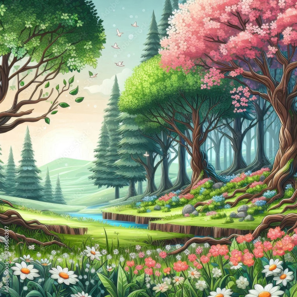 Design a never-ending nature background with multiple layers for a 2D ...